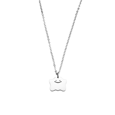 BAR CODE 可爱甜酷小云朵钛钢项链男ins小众情侣学生简约吊坠女潮