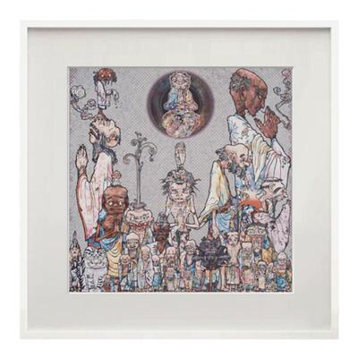 现代村装饰画五百罗汉图上九张全Takashi Murakami隆限量版画幻象