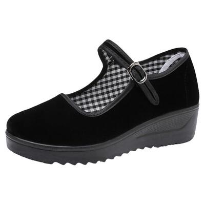 厚底增高舒适透气不累脚工作鞋女