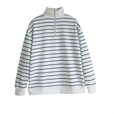 半拉链长袖立领套头卫衣