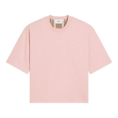 Ami Paris男女同款缝线ADCT恤 立体爱心棉质上衣