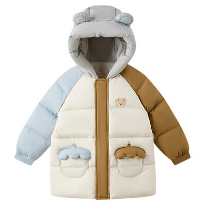 PawinPaw卡通小熊童装25秋冬新款男女宝宝柔软蓬松保暖连帽羽绒服