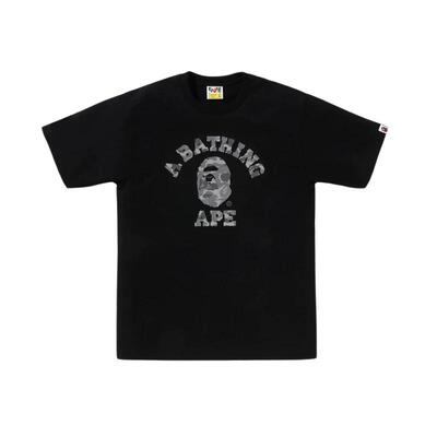 BAPE反光迷彩猿人字母印花T恤