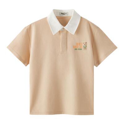 PawinPaw卡通小熊童装夏季男童撞色polo领短袖T恤纯棉