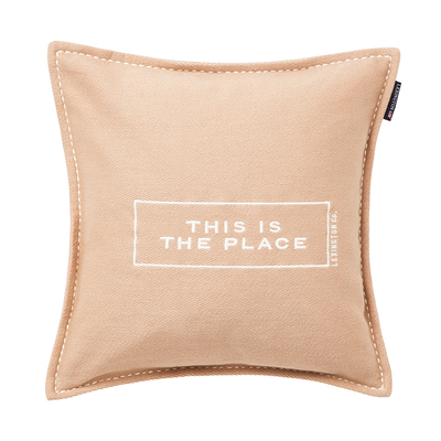 Lexington有机棉蓝色logo靠垫