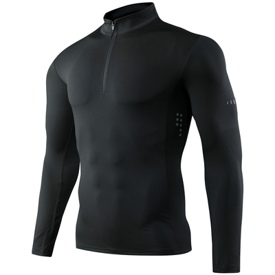 弹力修身长袖运动衣速干透气健身