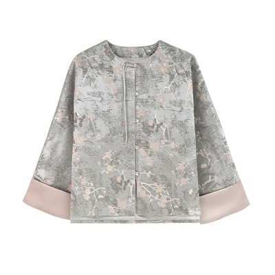 纹理织花短款外套JKJS盘扣