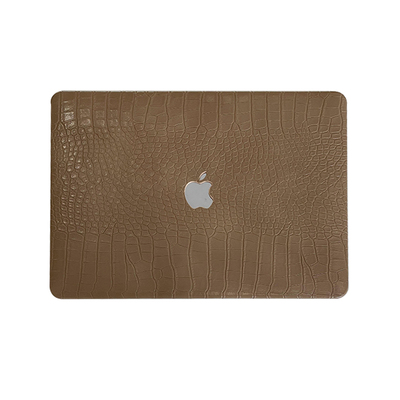 鳄鱼纹棕色macbook保护壳套