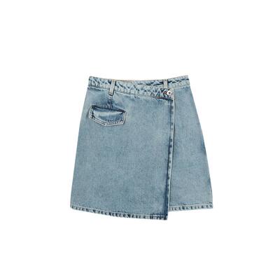 LANVIN浪凡女士牛仔不规则半身裙