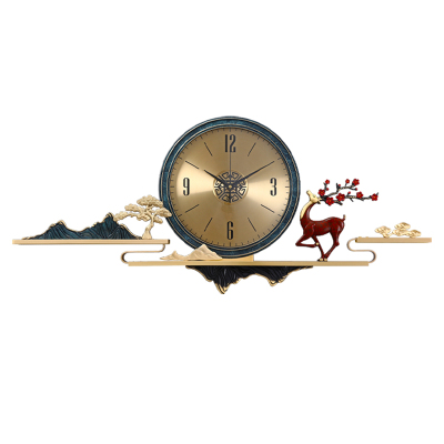 墙耳新中式纯铜品牌福鹿挂钟