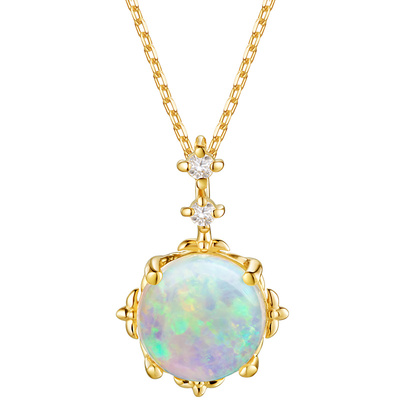 CIRCLE珠宝18k天然欧泊石项链