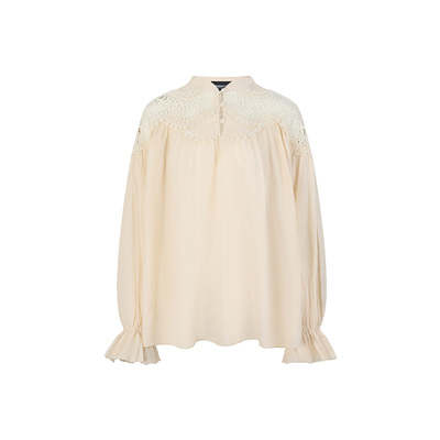 ARTEPURA蕾丝镂空苎麻上衣