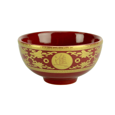 朱红陶瓷月光净水佛具用品高脚杯