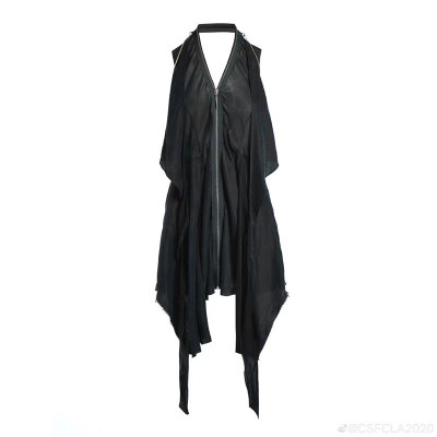 拉链露背辣妹风棉纯色