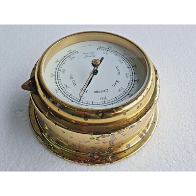 HANSEATIC Vintage Brass Barometer Marine  Made In Germany