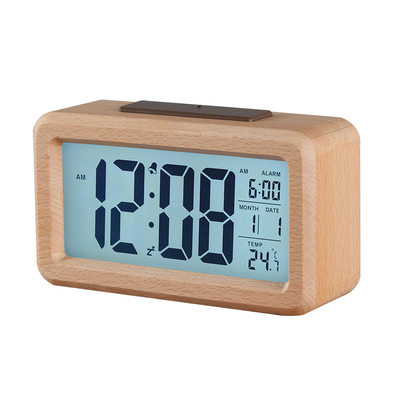 tqj实木夜灯贪睡闹钟学生用静音