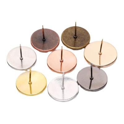 diy环保材料配件金色白k平底耳针