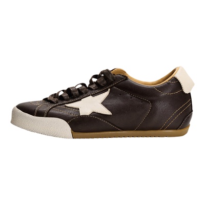 冉言2025新款水洗马皮复古德训鞋女通勤百搭休闲透气板鞋