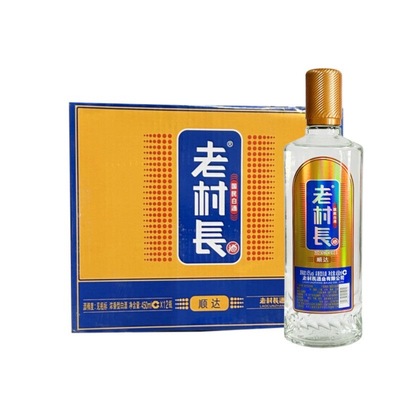 老村长酒顺达45度浓香型白酒450ml/瓶整箱装纯粮口粮酒自饮小酌