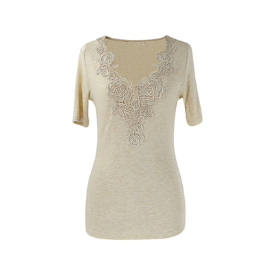 SYT自制澳洲天丝羊毛蕾丝T恤上衣