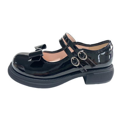 莉星萝圆头蝴蝶结小皮鞋玛丽珍鞋