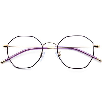 韩版男女多边形抗蓝光平光眼镜