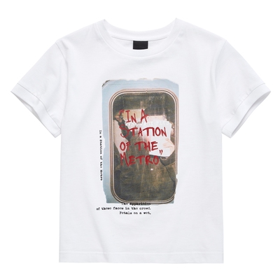 VVNKJANEPLUS印花正肩T恤