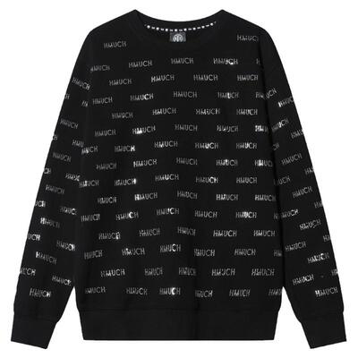 TCH轻奢潮牌烫钻字母黑色卫衣