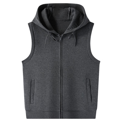 恒源祥春秋重磅带帽开衫马甲男棉