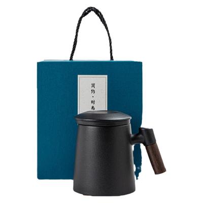 复古茶杯茶水分离陶瓷茶杯过滤杯