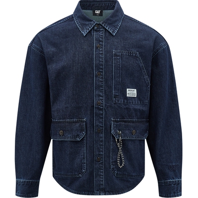 CAT卡特春季男士多袋登山扣装饰潮流牛仔衬衫商场同款