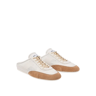 [2026夏季系列]JIMMY CHOO/SUNNY MULE F女士皮革拼网眼布休闲鞋
