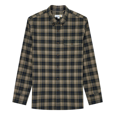 亨利格兰秋季新品男日系复古休闲长袖衬衫经典大格纹百搭衬衣外套