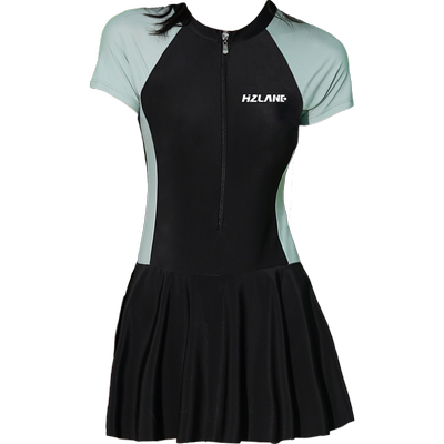 昊之浪撞色女连体显瘦遮肚泳衣