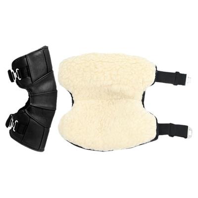 真皮羊毛骑车短款护膝