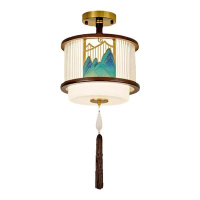 新中式实木过道灯小吸顶户门走廊