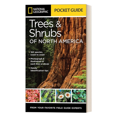 英文原版 National Geographic Pocket Guide to Trees and Shrubs of North America 北美树木与灌木 美国国家地理便携指南手册