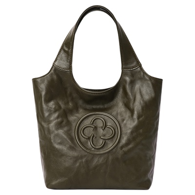 卡思乐MINI马甲托特包女2025新款复古褶皱真牛皮单肩手提小菜篮包