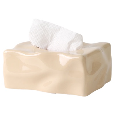 轻奢高级感陶瓷奶油风纸巾盒客厅轻奢摆件家用餐桌餐巾纸盒纸抽