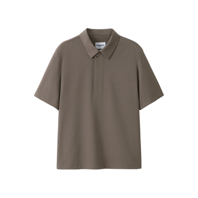 通勤高阶 筋骨质感  高密细斜挺括织造  早春男士拉链翻领Polo衫