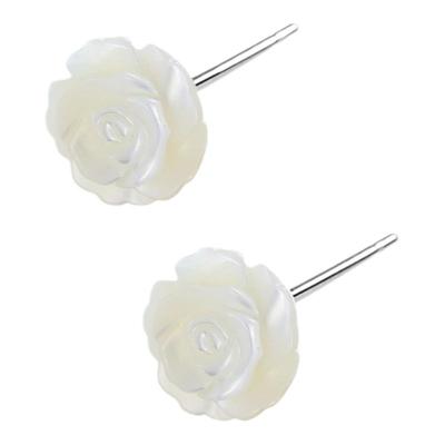 轻奢气质山茶花耳钉防过敏养耳洞