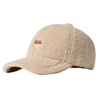 日系可爱羊羔绒保暖复古棒球帽