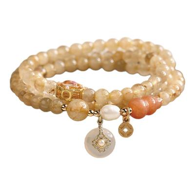 古里雅招财转运黄水晶手链高级感