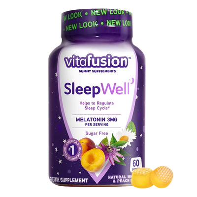 倒时差调整作息美国Vitafusion褪黑素睡眠软糖60颗助眠Sleep Well