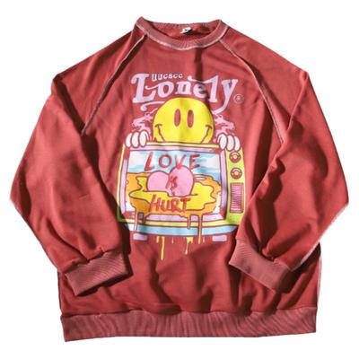 鬼脸印花宽松套头卫衣