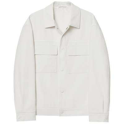 JDV商场同款白色方领肌理感夹克