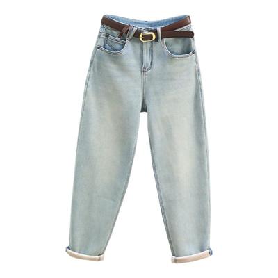 老爹牛仔裤2025秋冬加绒萝卜裤子