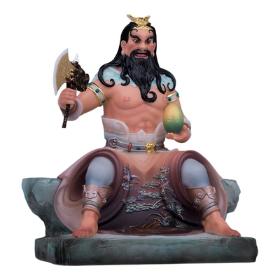 康盛汉白玉盘古大帝神像人文始祖开天辟地三皇神农伏羲大帝摆件