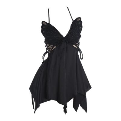 性感睡衣女蝴蝶刺绣睡裙纯欲风