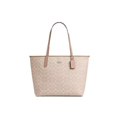 【官方正品】COACH/蔻驰女士city33老花通勤单肩大容量手提托特包